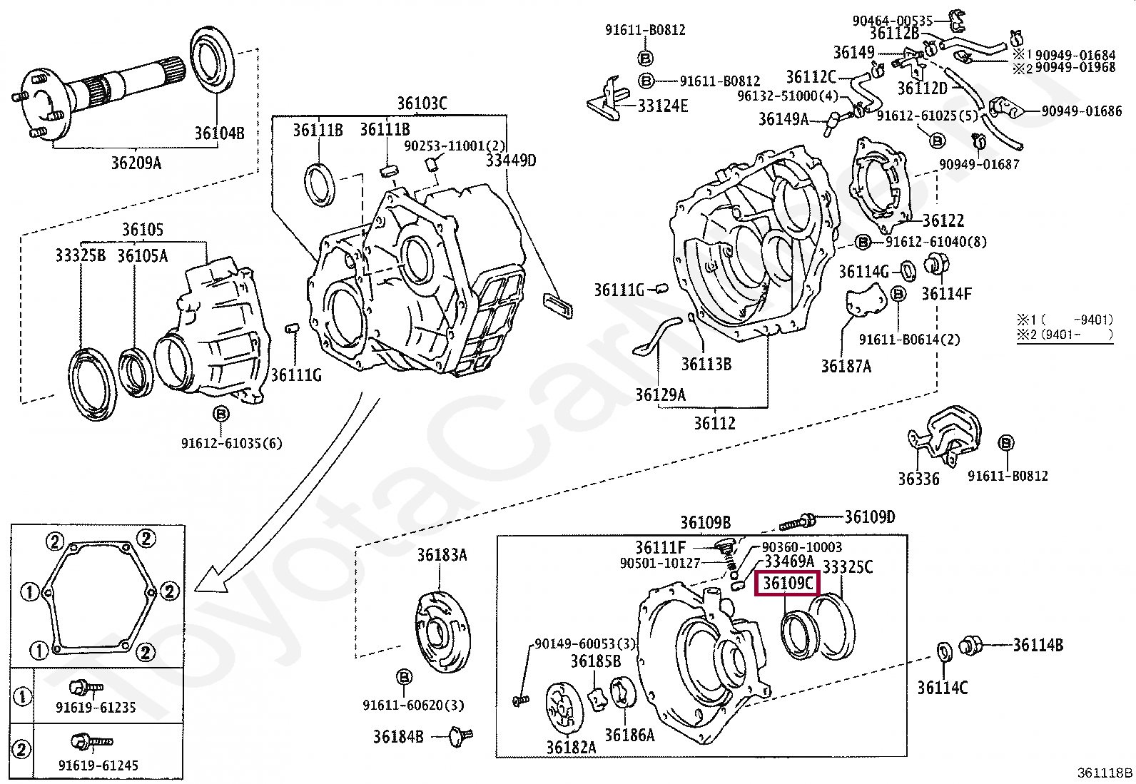 Запчасти Тойота: SEAL, OIL (TRANSFER EXTENSION REAR HOUSING SUB-ASSY ...