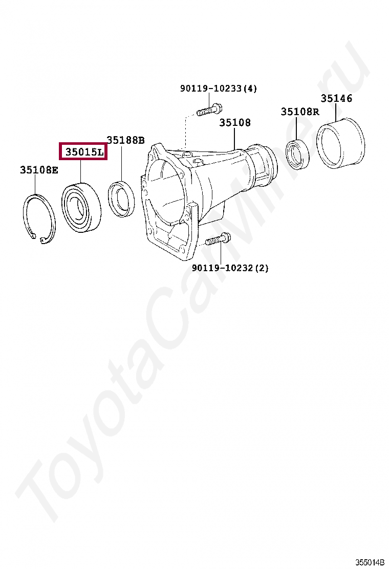 Запчасти Тойота: BEARING, RADIAL BALL(FOR TRANSMISSION CASE ADAPTER ...