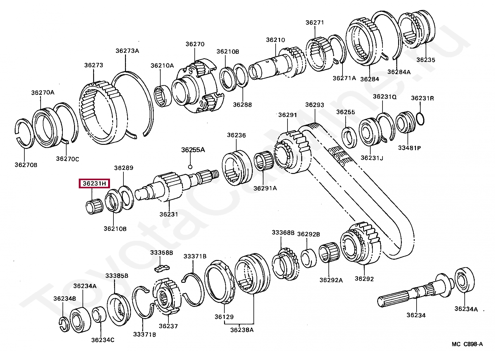Запчасти Тойота: BEARING, RADIAL BALL (FOR TRANSFER OUTPUT SHAFT FRONT ...