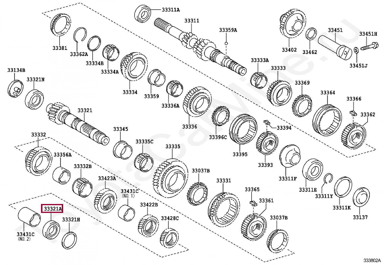 Запчасти Тойота: BEARING (FOR OUTPUT SHAFT REAR) (9036630096)