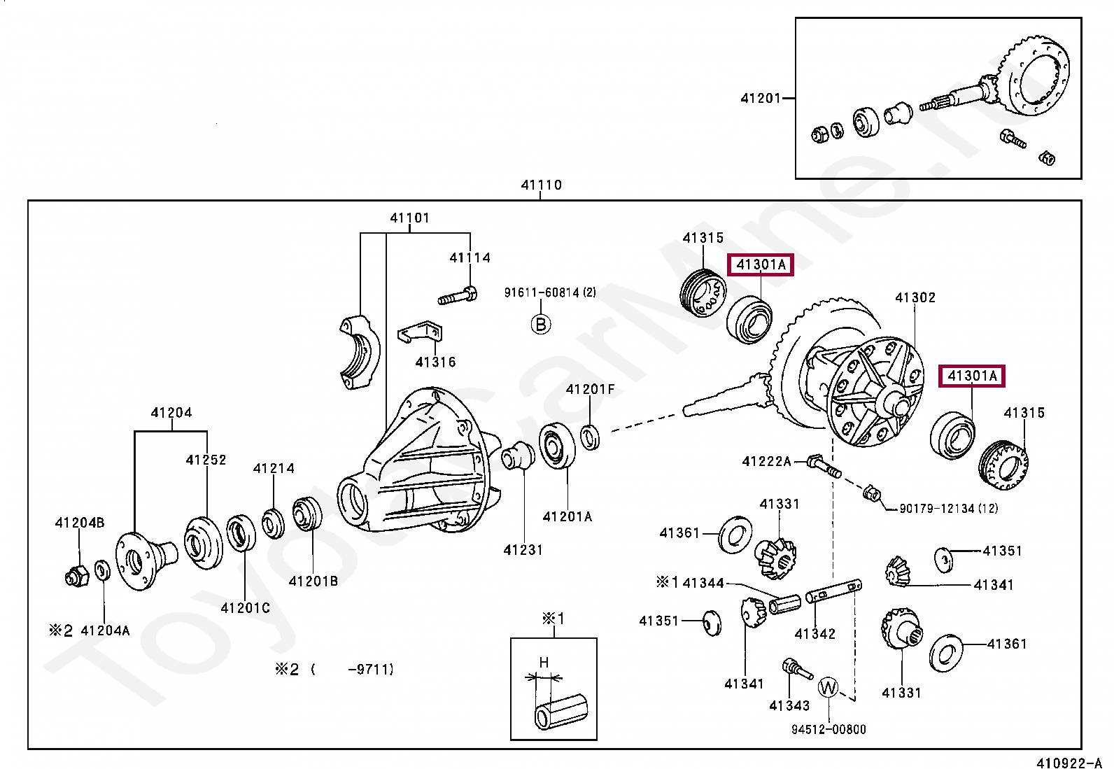 Запчасти Тойота: BEARING(FOR REAR DIFFERENTIAL CASE) (9036650054)