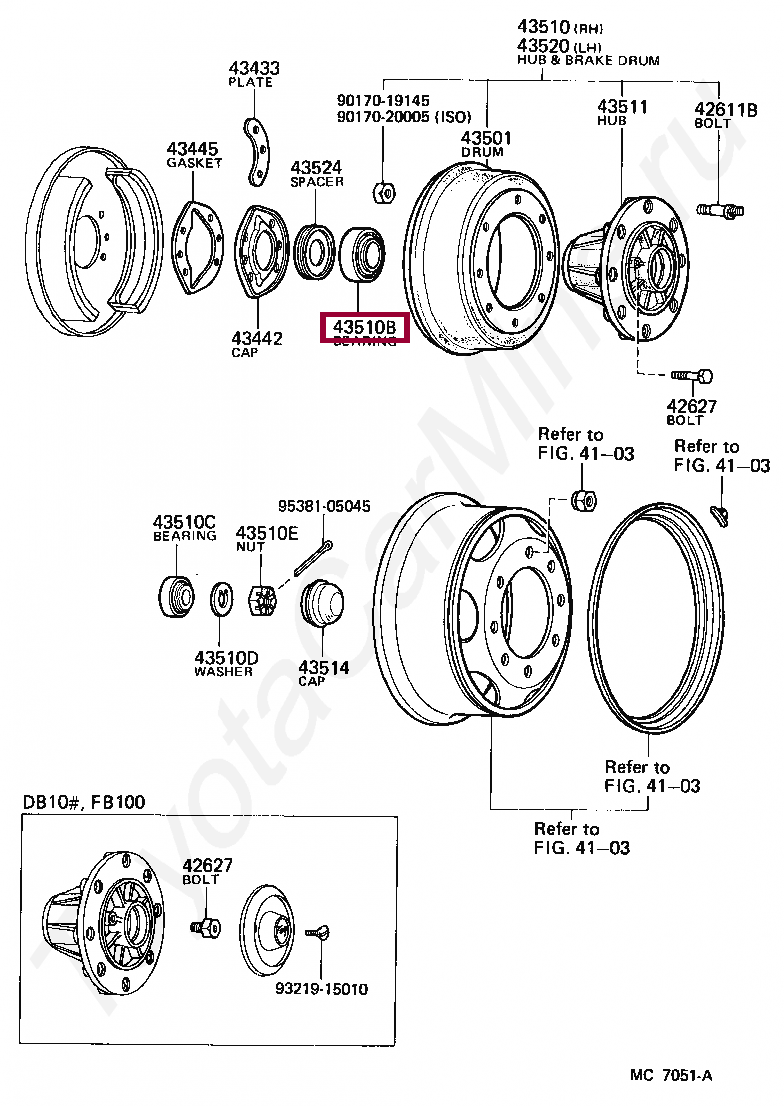 Запчасти Тойота: BEARING, TAPERED ROLLER (FOR FRONT AXLE INNER BEARING ...