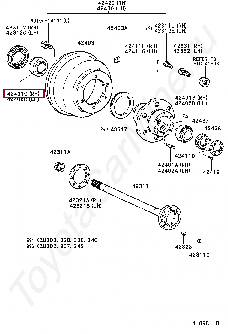Запчасти Тойота: BEARING (FOR REAR AXLE HUB INNER LH) (9036660012)