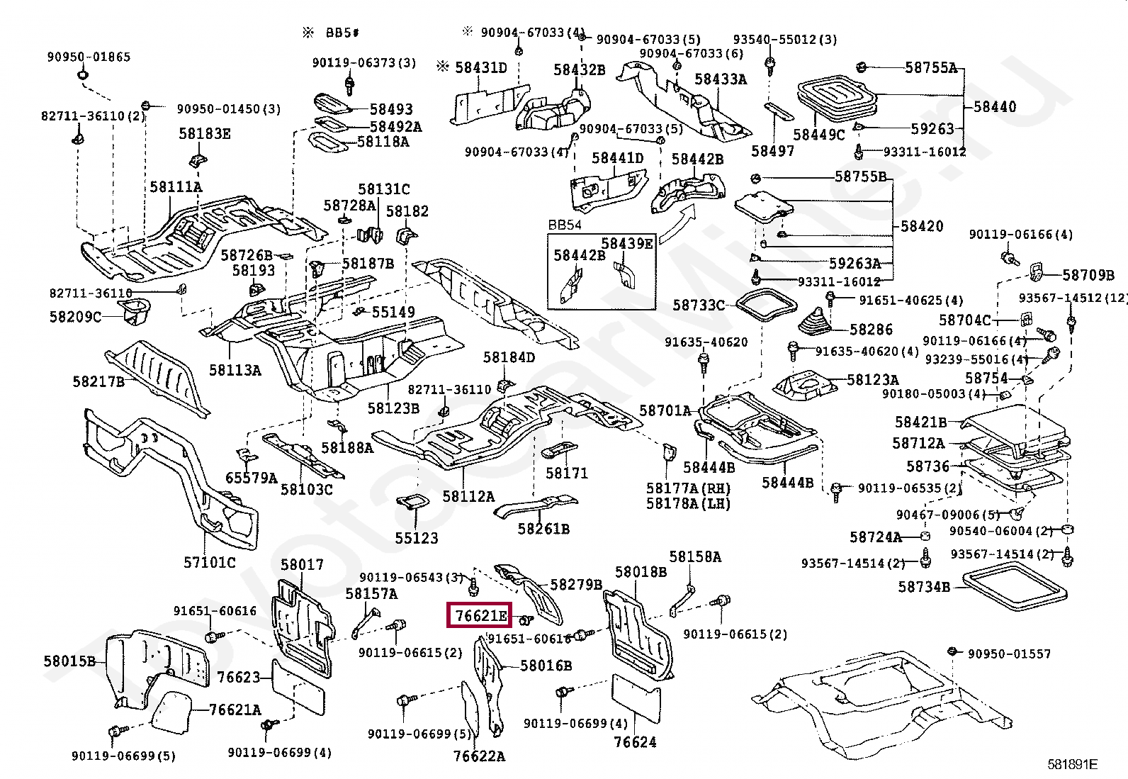 Запчасти Тойота: CLIP(FOR FRONT FENDER MUDGUARD) (9090467001)