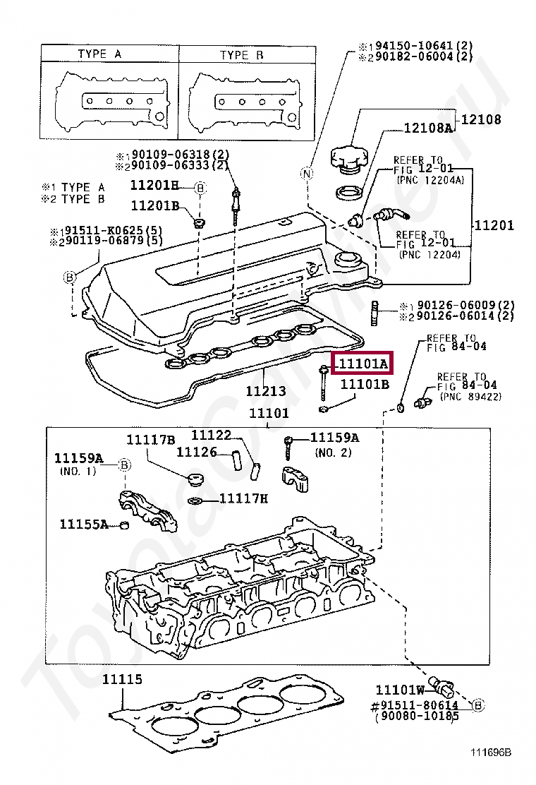 Запчасти Тойота: BOLT(FOR CYLINDER HEAD SET) (9091002152)
