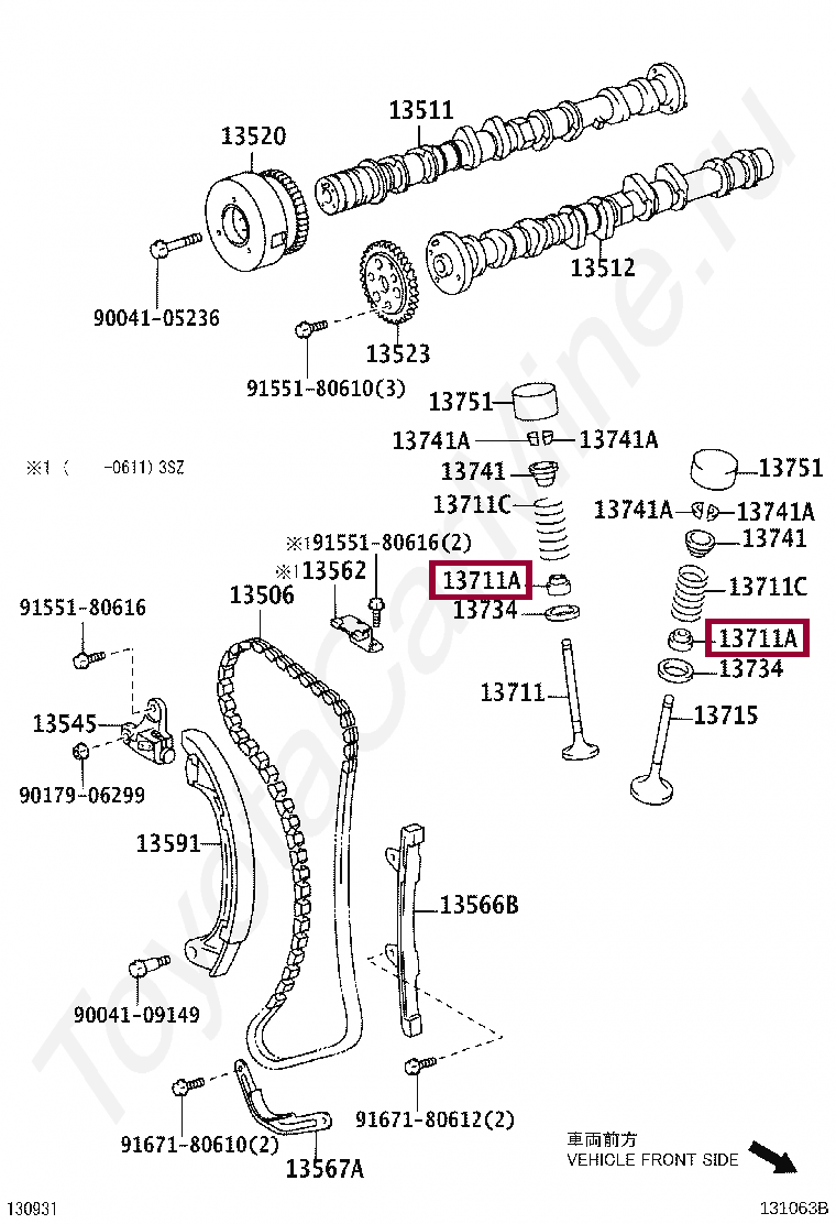 Запчасти Тойота: SEAL OR RING, O(FOR VALVE STEM OIL) (9091302120)