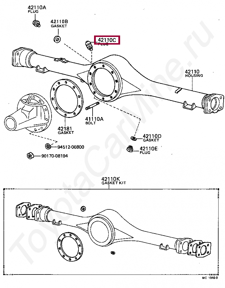 Запчасти Тойота: PLUG, BREATHER (FOR REAR AXLE HOUSING) (9093003019)