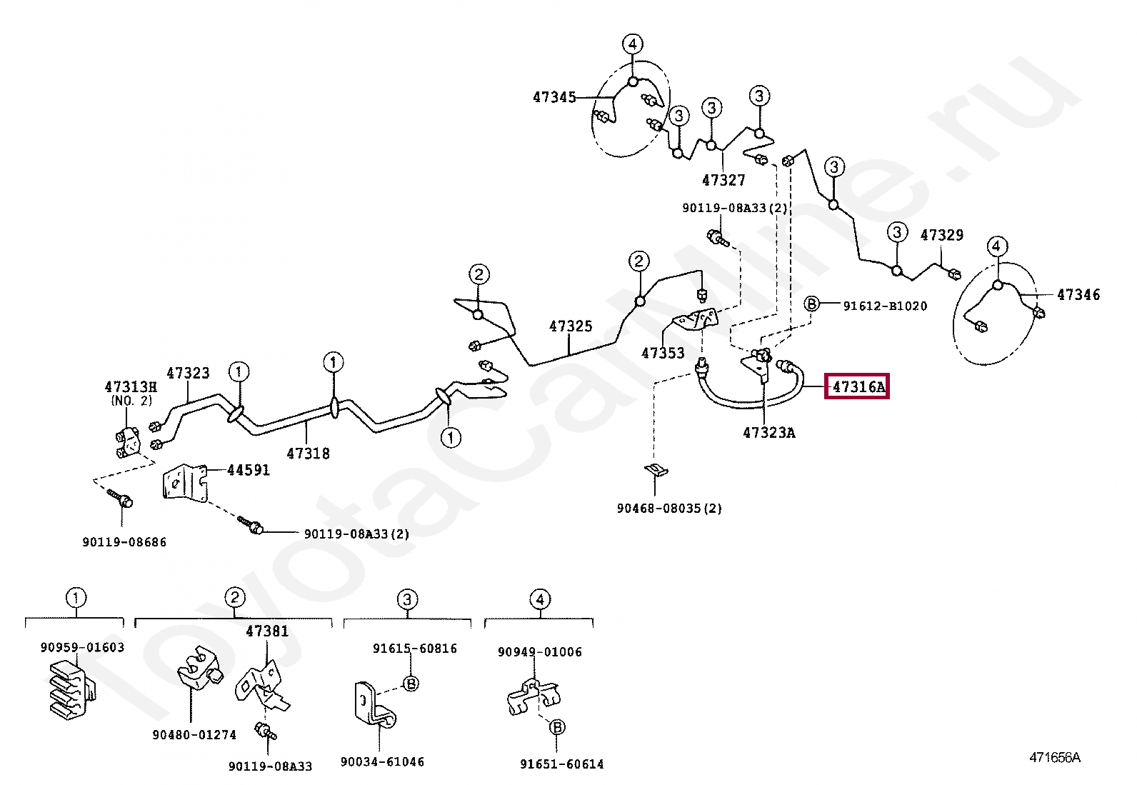 Запчасти Тойота: HOSE, FLEXIBLE(FOR REAR BRAKE TUBE) (9094702B78)