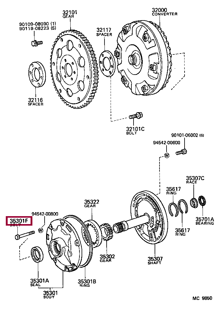 Запчасти Тойота: BOLT (FOR FRONT OIL PUMP SETTING) (91511K0840)