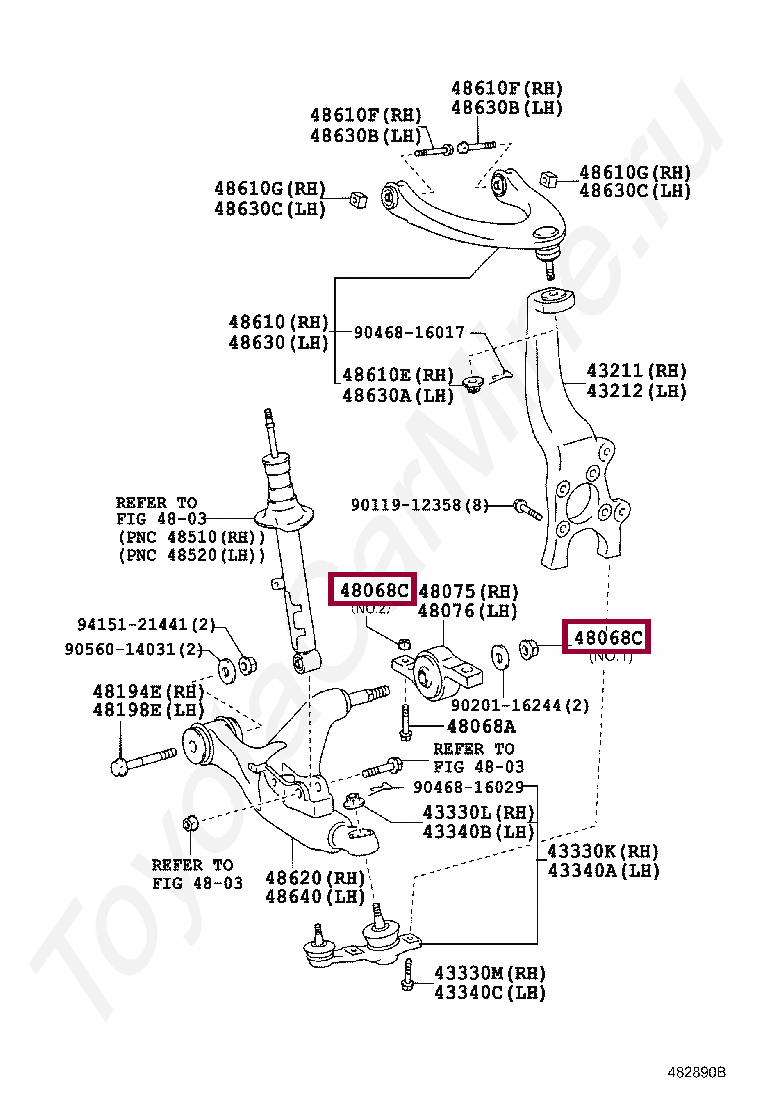 Запчасти Тойота: Гайка (9415121601)