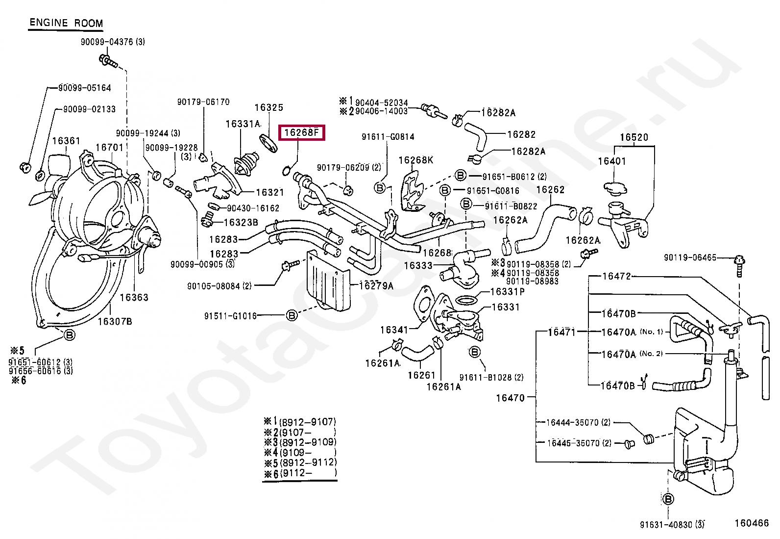Запчасти Тойота: RING, O(FOR WATER BY-PASS PIPE) (9676124017)