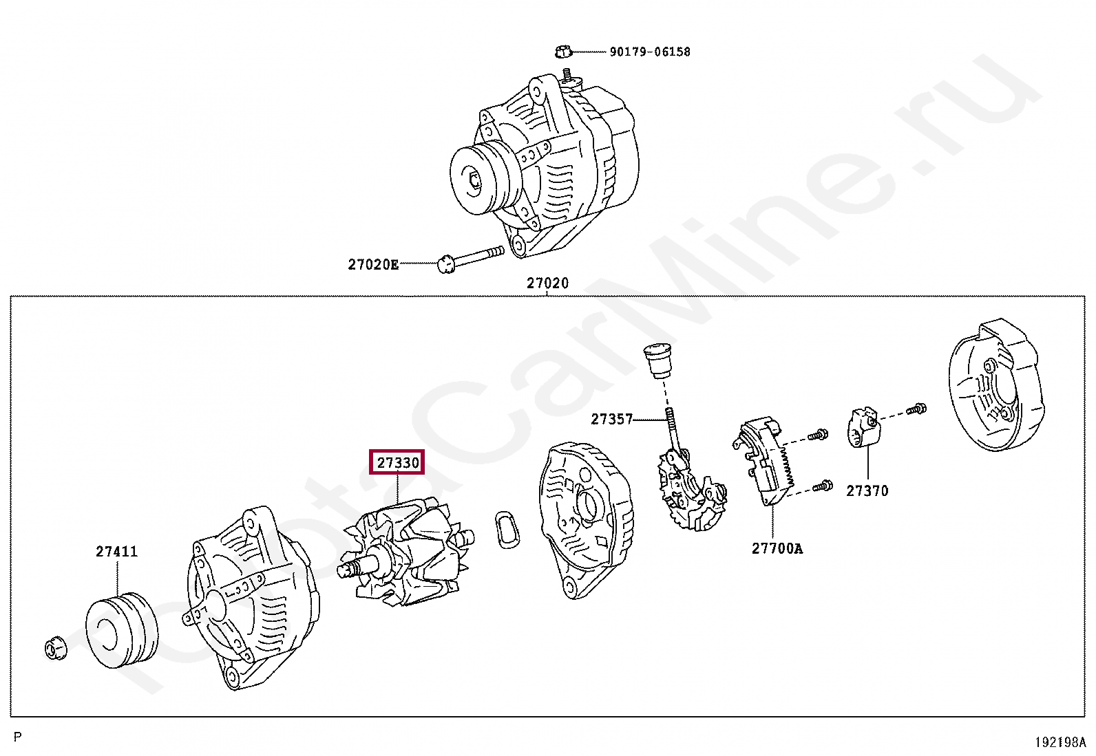 Запчасти Тойота: ROTOR ASSY, ALTERNATOR (S273301960)