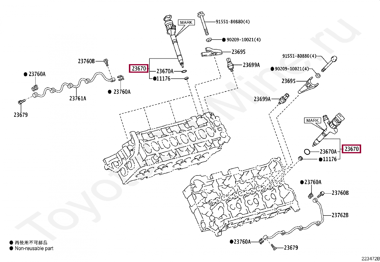 Топливные форсунки на Тойоту C-HR для VIN JTMHV05J904022691